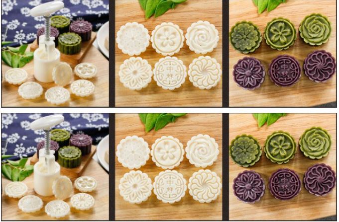 6 pattern rose mooncake mould plunger press 月饼模 50g mooncake presser ...
